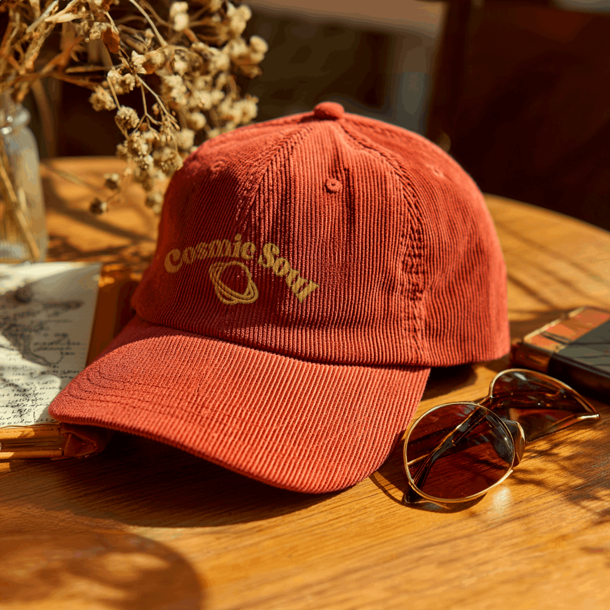 Cosmic Soul – Vintage Corduroy Cap – Lunae Boho